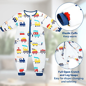 MooMoo Baby Sleep Sack with Feet 2.5 Tog Toddler Sleeping Sack for Winter Warm Wearable Blanket for Baby Cotton 18-24M Strawberry