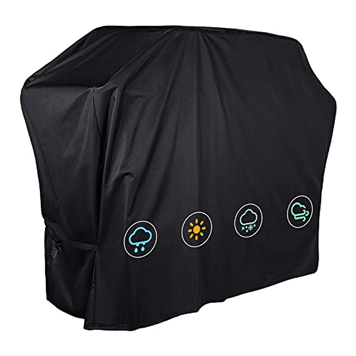 Grill Cover 52 Inch, Mutsitaz Waterproof and Fade Resistant BBQ Cover, Compatible for Weber, Char Broil, Nexgrill Grills, etc, Black