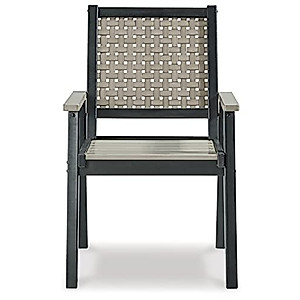 Signature Design by Ashley Mount Valley Arm Chair, 2 Count, Light Brown & Black