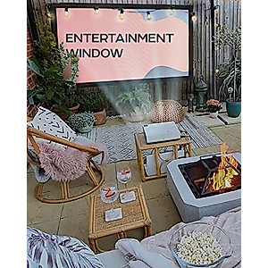 80 inch Outdoor Projector Screen and Stand or Wall Mount - 2 in 1 Indoor Outdoor Movie Screen - Premium Portable Projection Screen HD 16:9 - Large Metal Fast Foldable Fixed Frame - Theater Skirt