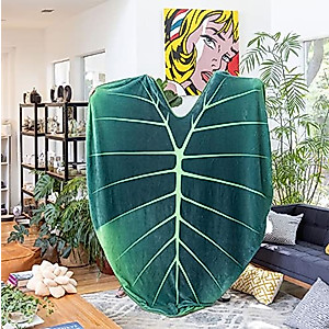 Green Philosophy Co.Giant Leaf Shape Blanket Monstera Throw Soft Cozy Breathable Lightweight and Decorative Leaves Design Gift for Plant Lovers (Regal Shield Alocasia)
