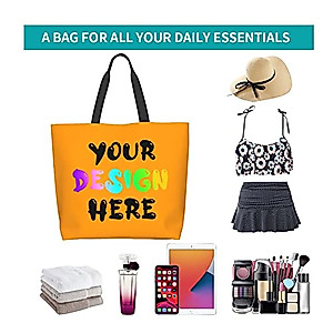 Custom Tote Bag Personalized Shoulder Bags Custom Bags With Logo Design Photo Text Women for Travel Business Shopping Personalized Gifts