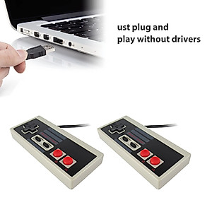 USonline911 2 Pack Classic wired usb controller gamepad joystick for NES game console Video Gaming Joypad for PC Mac Computer Windows