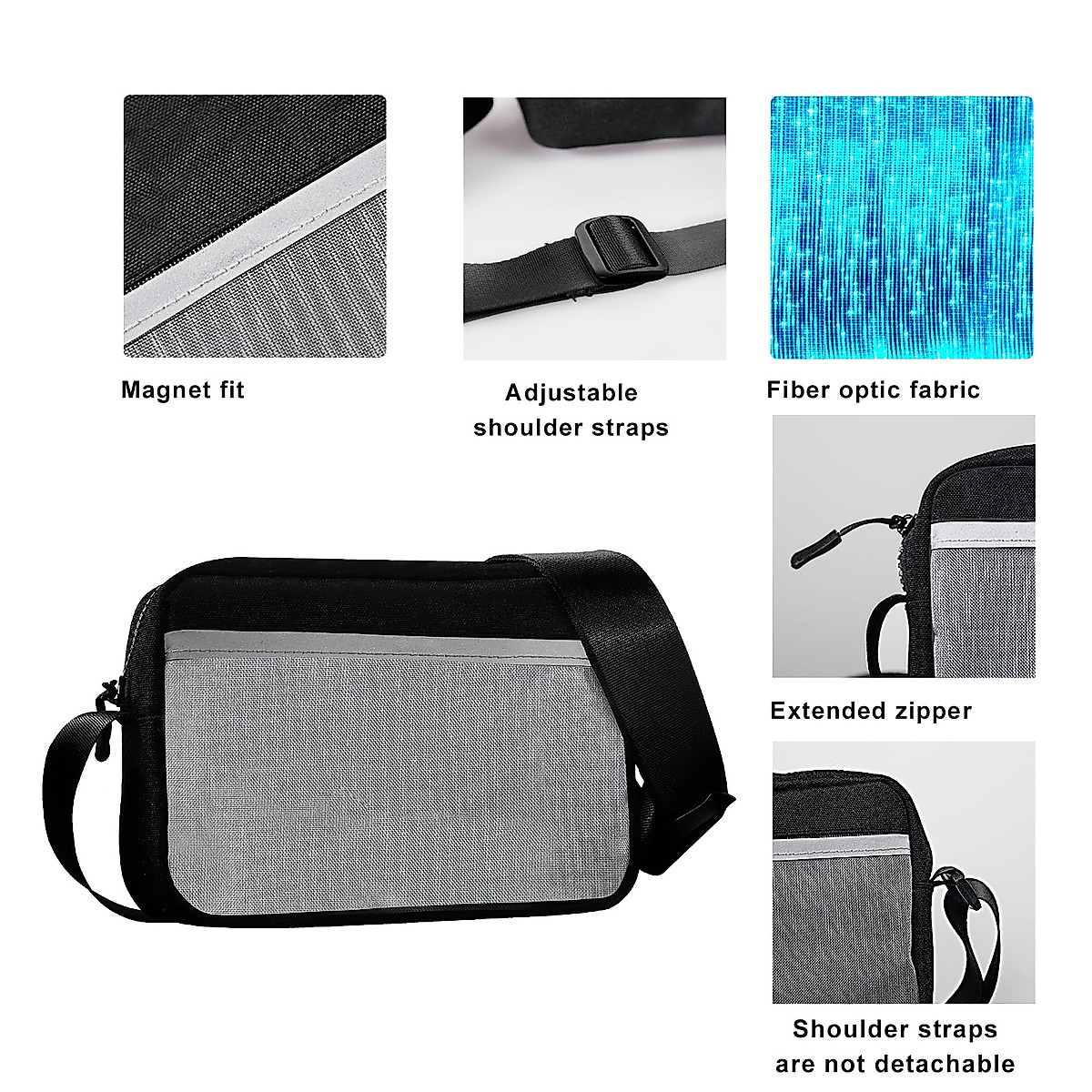 lumisonata Led Crossbody Bag Small Light Up Purse Glow Handbags Mini Shoulder Bags Women Luminous Wallet for Party (black)