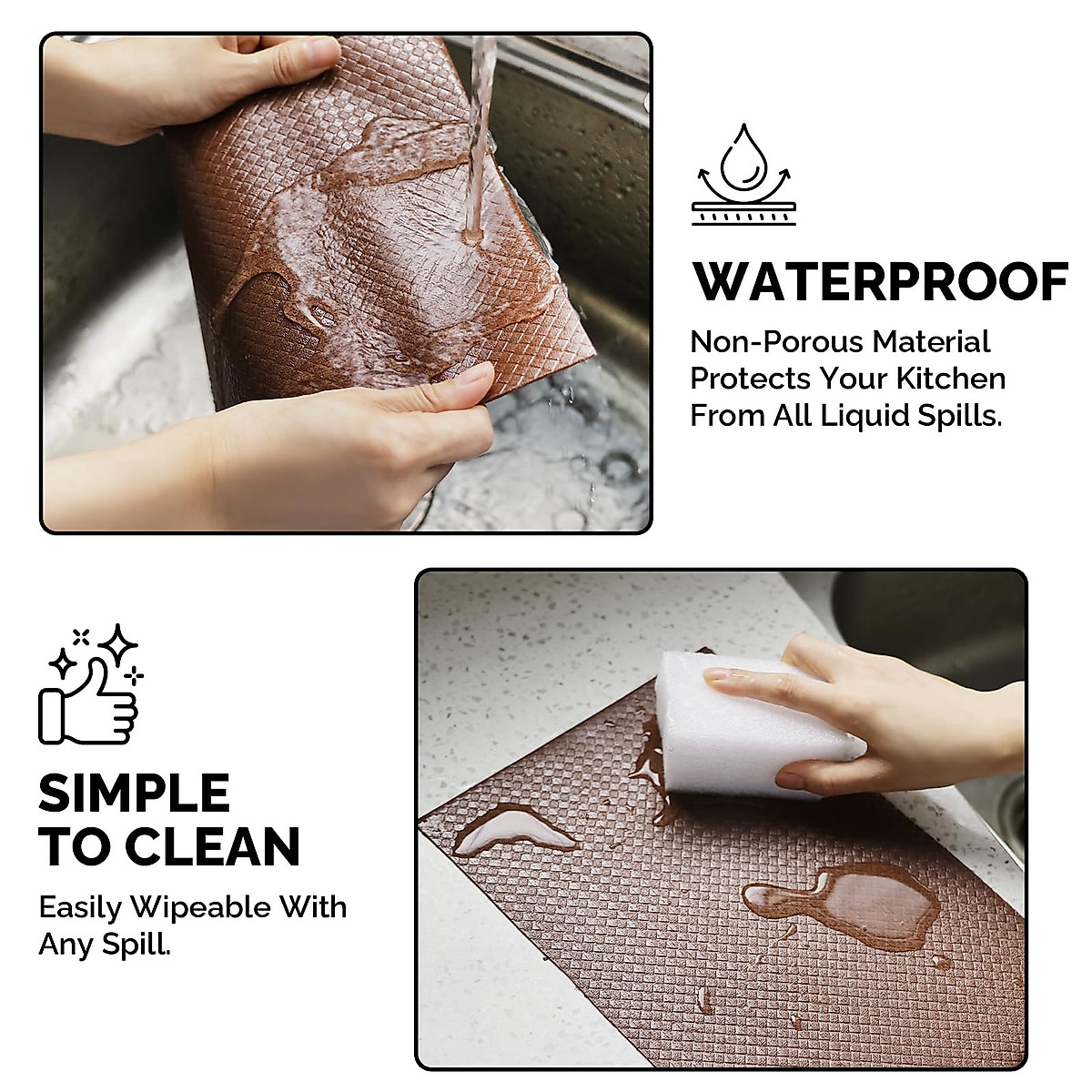 Drawer and Shelf Liner - Truly Non-Slip, Non-Adhesive, Kitchen Cabinet Liners - Heavy, Thick, Durable, Waterproof - Easy Cut to Fit and Protect Any Shelves, Tool Box, Bathroom Surfaces (Brown, 30 FT)