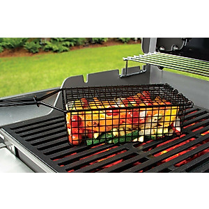 Corona BBQ Charcoal Grill Accessories - Grilling Basket with Locking Grill Handle For Veggetables, Chicken, Meats And Fish for Outdoor/ Indoor BBQ Set Tools