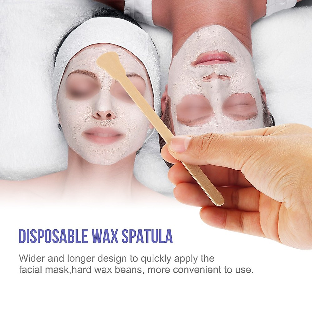 100pcs Disposable Wooden Waxing Spatulas Tongue Depressor Wax Applicator Sticks Facial Cream Spatulas Small Wood Craft Sticks for Waxing Body Hair Care