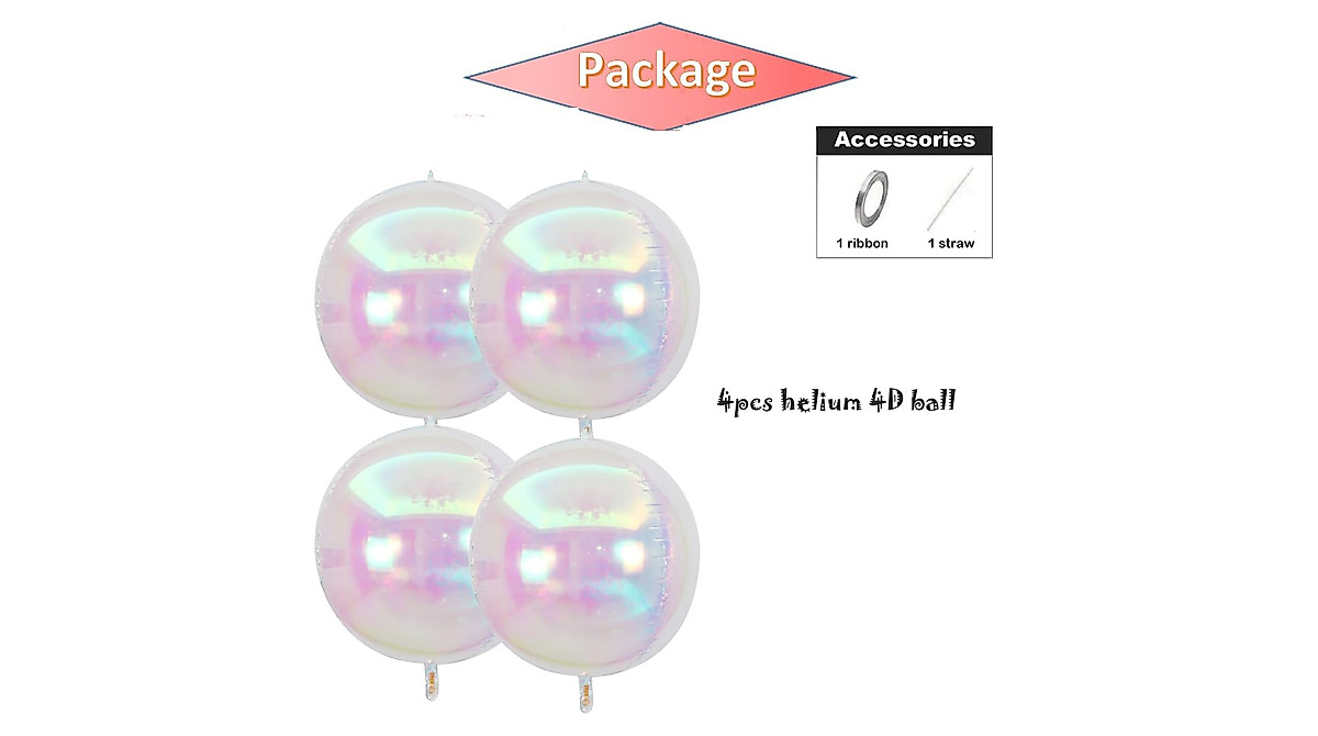Iridescent 4D Sphere Balloons for Unforgettable Parties