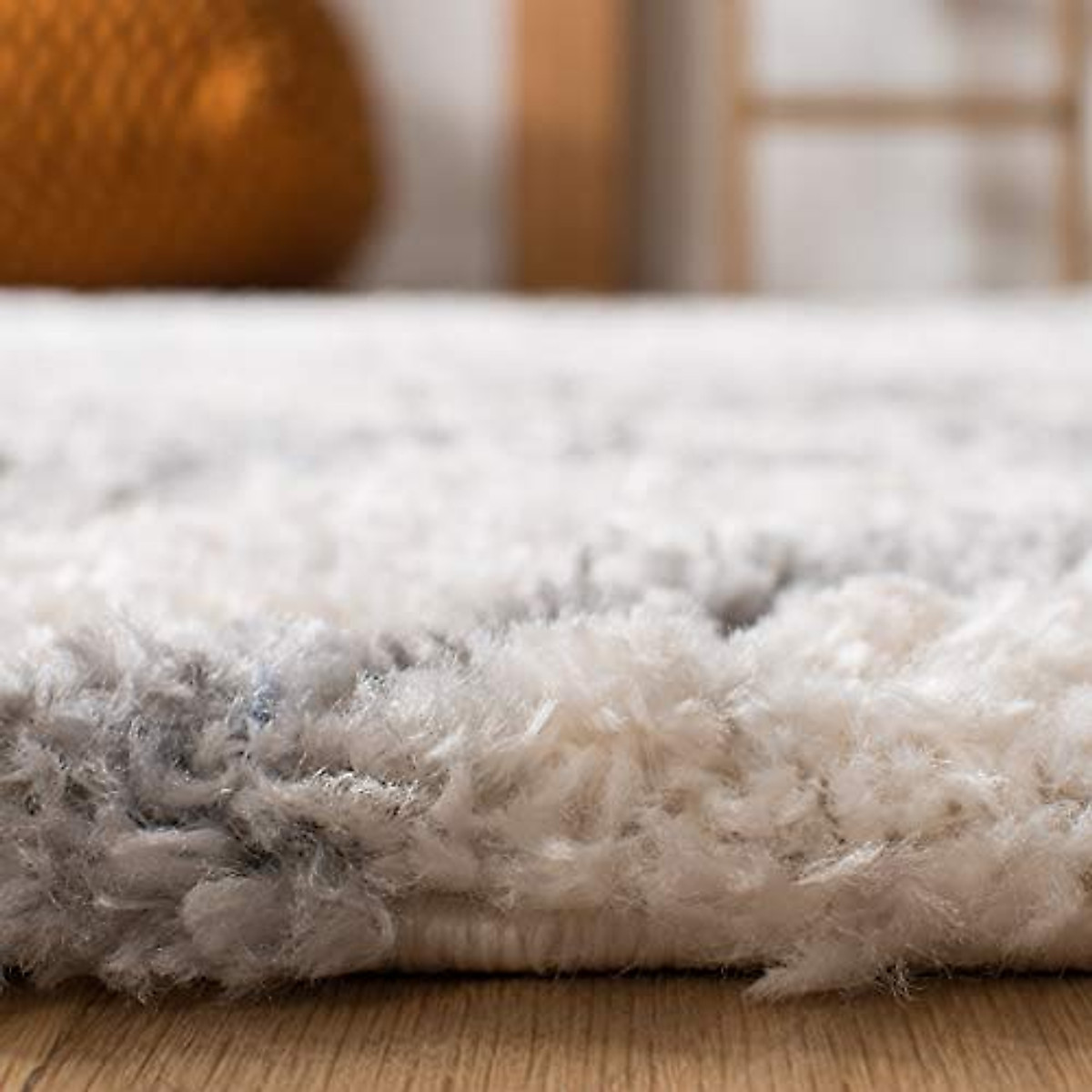 SAFAVIEH Berber Fringe Shag Collection 8' x 10' Cream/Grey BFG611A Moroccan Non-Shedding Living Room Bedroom Dining Room Entryway Plush 1.2-inch Thick Area Rug