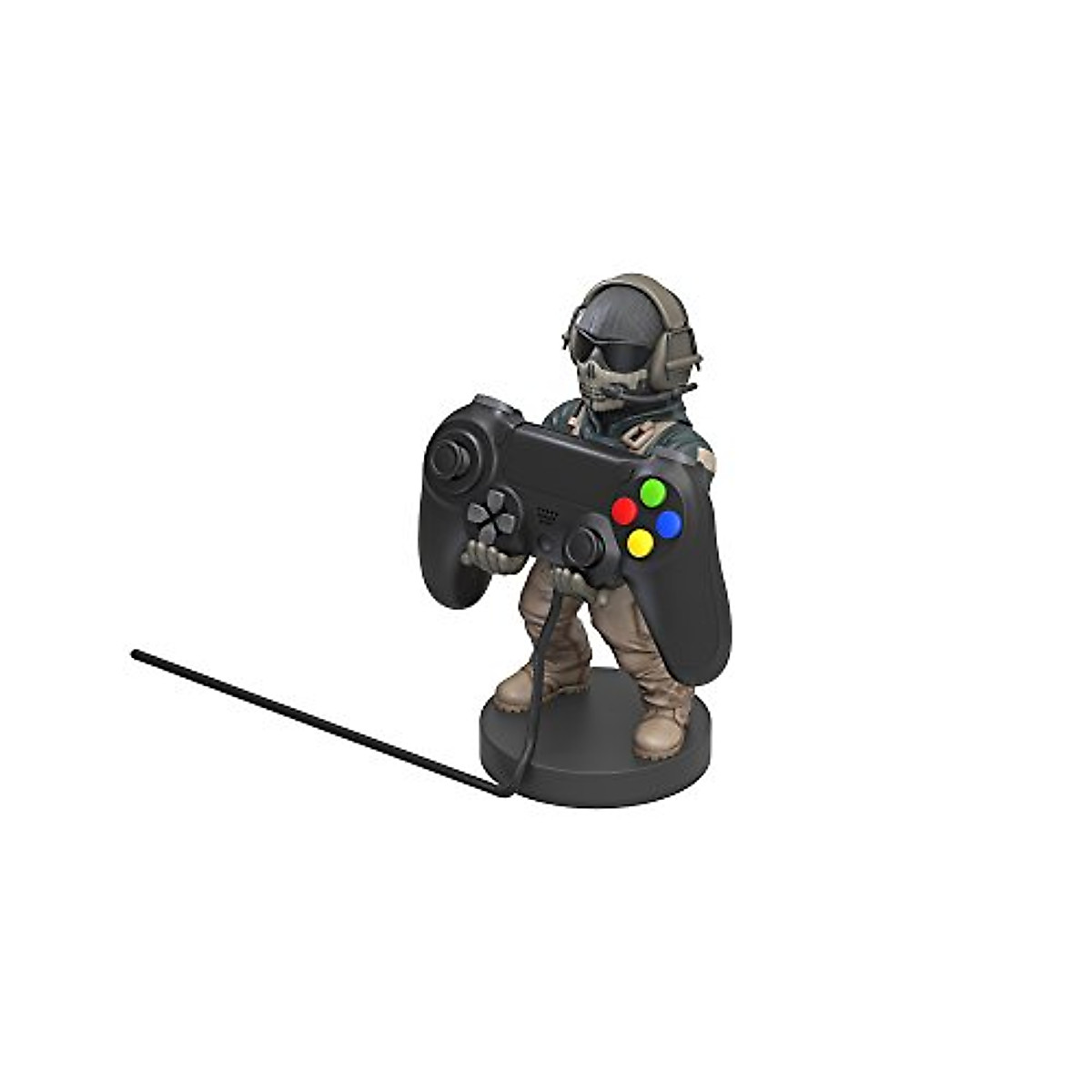 Power Up Factory Exquisite Gaming: Call of Duty: Lt. Simon "Ghost" Riley - Original Mobile Phone & Gaming Controller Holder, Device Stand, Cable Guys, Licensed Figure