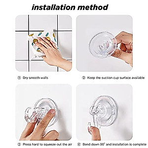 Ayssny Suction Cup Hooks, Reusable Wreath Hanger, Large Heavy Duty Suction Cup Hooks Wall Hooks Kitchen Bathroom Window Shower Hooks for Hanging Towel Robe Loofah and Christmas Decorations (2 Pack)