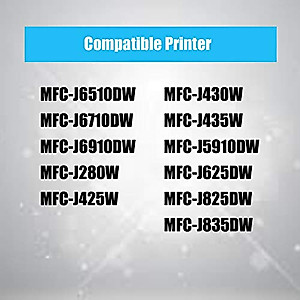 4Benefit (8B/4C/4Y/4M Compatible LC71 LC75 Ink Cartridge Replacement for LC-75 (Set of 20) Work for MFC-J6510DW MFC-J6710DW MFC-J6910DW MFC-J280W MFC-J425W Inkjet Printer