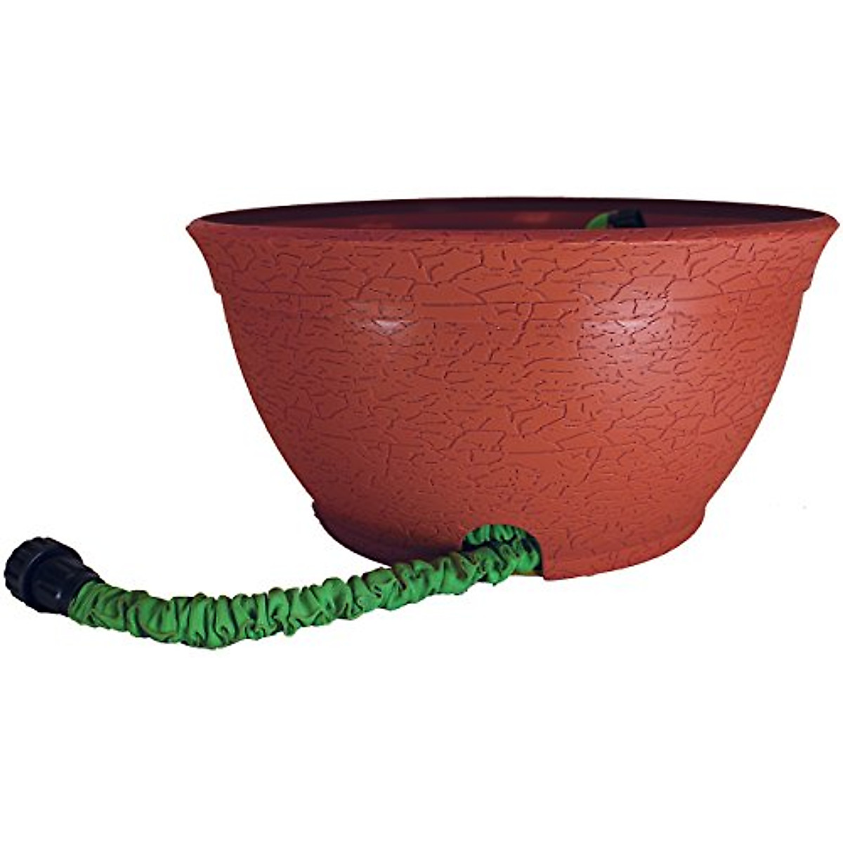 EMSCO Expandable Hose Hider – Expandable Hose Storage Pot – Rustic Terra Cotta