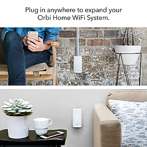 NETGEAR Orbi Wall-Plug Whole Home Mesh WiFi Satellite Extender - works with your Orbi router to add 1,500 sq. feet of coverage at speeds up to 2.2 Gbps, AC2200 (RBW30)