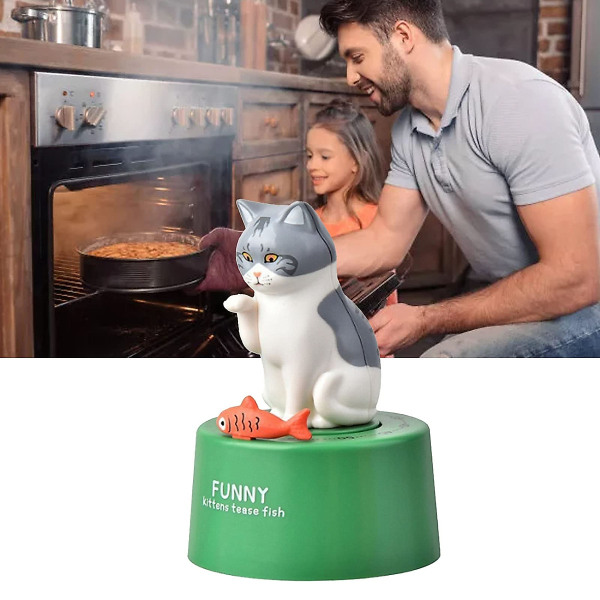 Cute Kitchen Timer, 60 Minute Visual Countdown Timer Mechanical Movement for Cooking for Studying (RB576 Green)