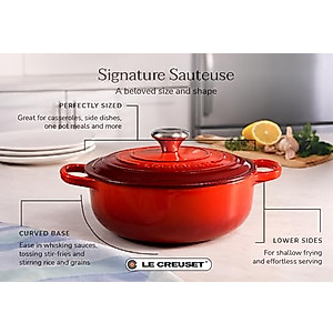 Le Creuset Enameled Cast Iron Signature Sauteuse Oven, 3.5 qt., Meringue