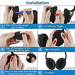 Geekria Earpad + Headband Compatible with Bose QuietComfort QC25 QC35, QC35 ii Gaming Headphone Replacement Ear Pad + Headband Cover/Ear Cushion + Headband Protector Repair Parts Suit (Black)