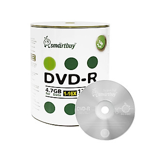 Smartbuy 100-disc 4.7gb/120min 16x DVD-R Logo Top Blank Data Recordable Media Disc