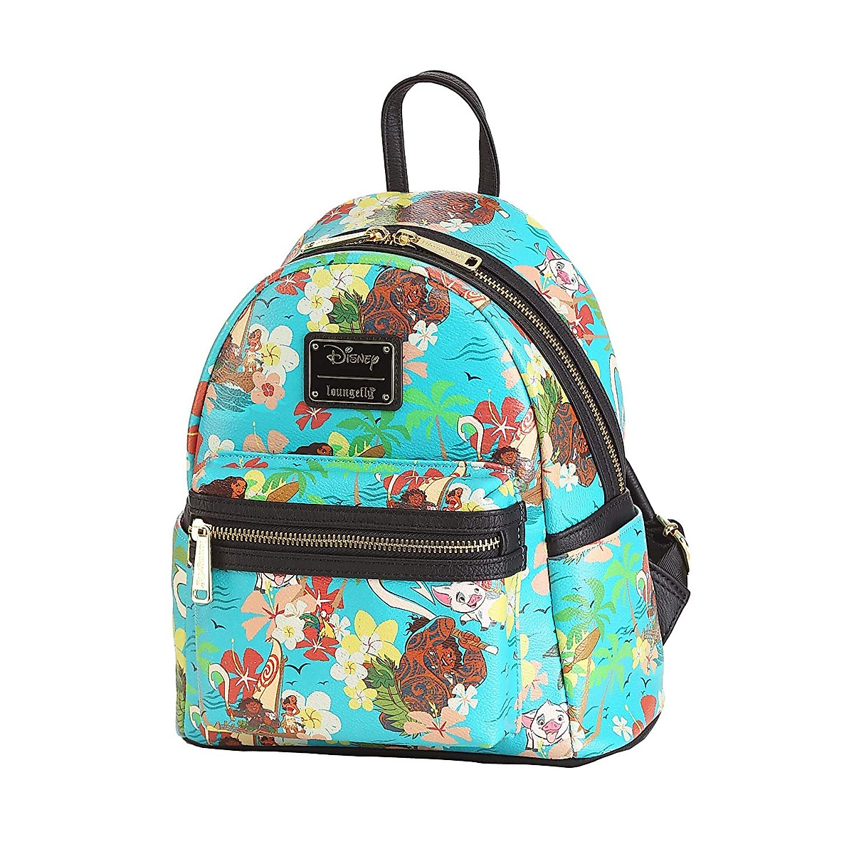 Loungefly Disney Moana Floral Allover Print Womens Double Strap Shoulder Bag Purse