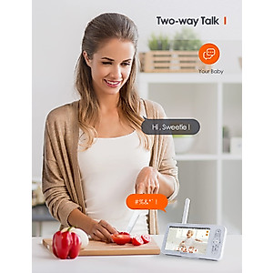 BabyTime Baby Monitor with Camera and Audio, 1080P Video Baby Monitor, 5" Color Display, Infrared Night Vision, 2-Way Talk, Temperature & Sound Alarm, Up to 1000ft Range, App Control