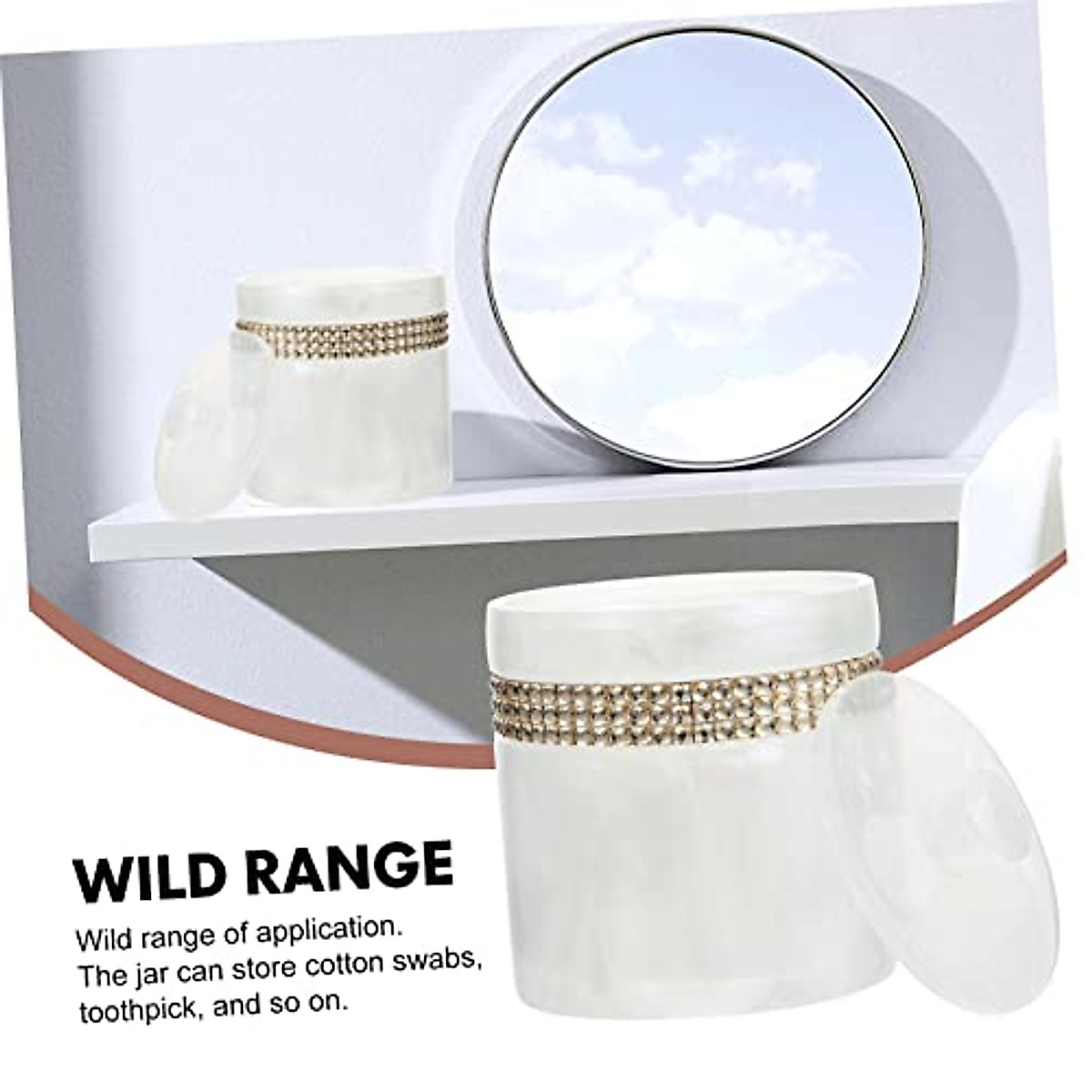 Cabilock Resin Swab Box Toothpick Dispenser Bathroom Canisters Household Cotton Swabs Holder Containers with Lids Office Pen Organizer Home Toothpick Holder Candy Jars with Lids Candy Dish