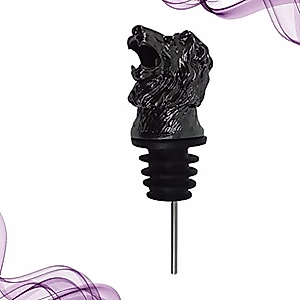 Bottle Spout Wine Stopper Pourer Reusable Bottle Stopper Wine Spout Pourer Bottle Toppers for Stainless Steel Wine Pourer Lion Wine Stopper Glass Animals Wine Bottle Bracket