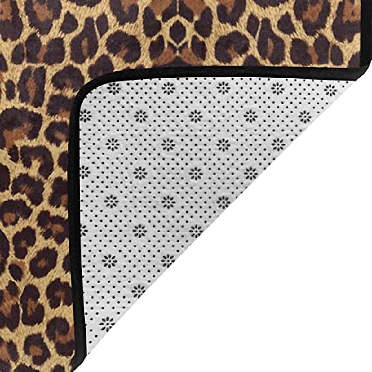 Leopard Animal Print Carpet 63x48in,Modern Area Rugs Non-Slip for Living Room Bedroom