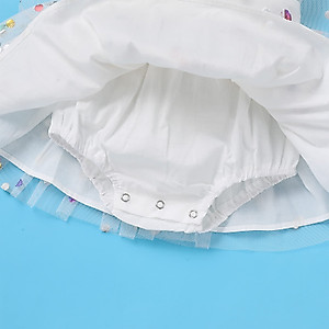 AWIBMK Baby Girls 1st Birthday Outfit Colorful Polka Dots Princess Tutu Dress Cake Smash Clothes for Photo Shoot White 12-18 Months