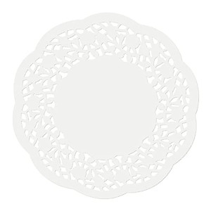 DEFUTAY 100 Pack Round Paper Doilies,White Lace Placemats for Cakes,Fried Food,Grilled,Baked Treats（4.5 In）