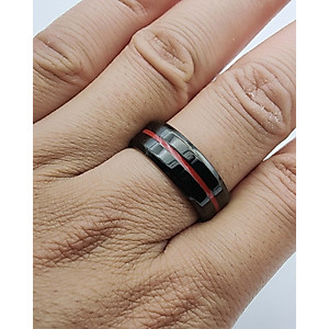 MASHAN Couple Rings Matching Rings His Her Ring Red CZ Women's Wedding Ring Sets Titanium Wedding Band