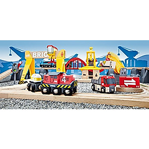 BRIO 33097 Cargo Railway Deluxe Set - 54 Piece Interactive Train Toy | Enhanced Wooden Tracks | Perfect for Kids Age 3 and Up | Compatible with All BRIO Railway Sets | FSC Certified Wood