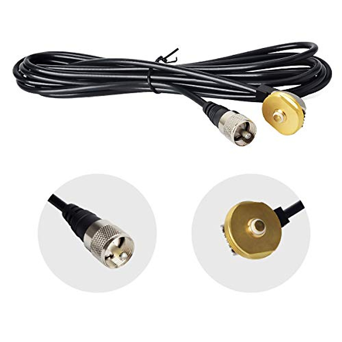 UAYESOK NMO Trunk Fix Bracket Lip Antenna Mount 3/8" to 3/4" Hole Mount with 13ft/4M PL259 Connector RG-58 Coax Cable for Yaesu Vertex Kenwood Mobile Radio NMO Radio Antenna