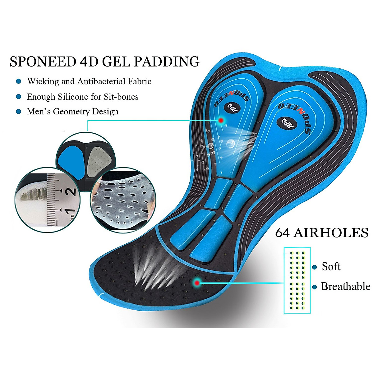 Padded Men's Cycle Shorts Cycling Gear Road Bike Bottoms Mountain Ride Bicycle Clothes US XL Green Multi