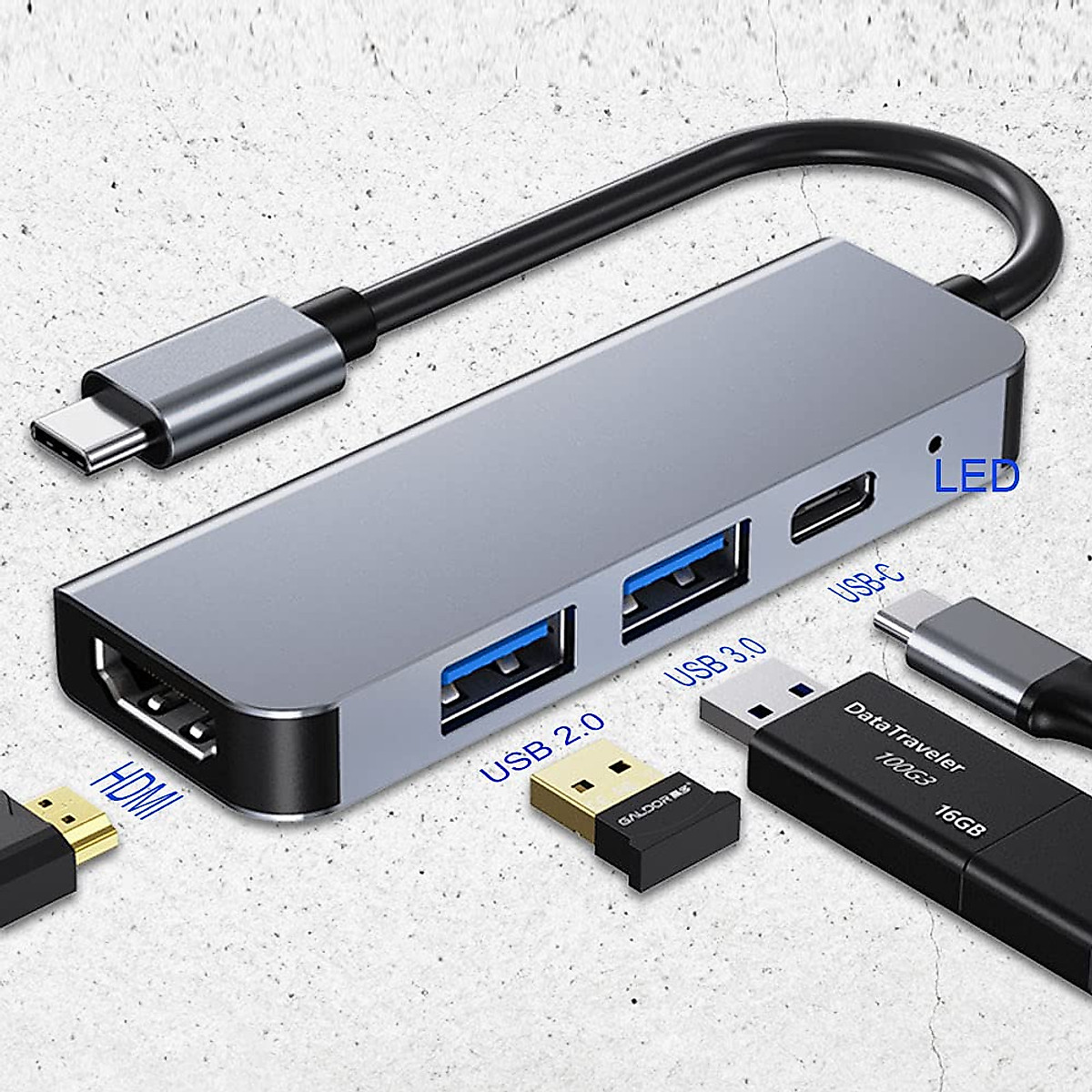 QCEs USB C to HDMI Hub Dock for Switch, Portable Switch Dock HDMI TV Adapter with USB 3.0, PD Fast Charging Compatible with Nintendo Switch, MacBook Pro iPhone 15 Pro Max, Samsung Dex