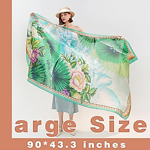 DANA XU 100% Mulberry Silk Pashmina Summer Scarf Extra Large Shawls And Wraps For Evening Dress Women Travel Floral Blanket