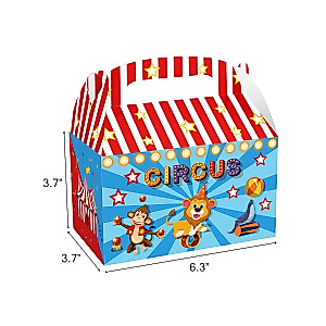 Cieovo 24 Pack Circus Carnival Party Cardboard Treat Box Circus Theme Party Favor Boxes Party Goody Bags Treat Boxes for Kids Birthday Baby Shower Carnival Carnival Party Decorations Supplies
