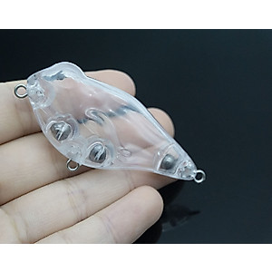 10PCS Unpainted Lure Blanks 7.78g 6.4cm Crankbait Baits Simulation Blank Body Clear Hard Baits Trout Salmon Minnow Lure Popper Lures Topwater Freshwater 8278