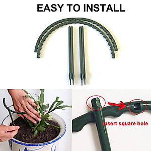 10 Pack Plant Support Plant Stakes, Metal Half Round Plant Support Ring Plastic Plant Cage Holder Flower Pot Climbing Trellis for Small Plant Flower Vegetable,Indoor Leafy Plants(5.7 x 5.9inch)