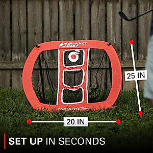 Rukket Pop Up Golf Chipping Net | Outdoor / Indoor Golfing Target Accessories and Backyard Practice Swing Game | Includes 12 Foam Practice Balls