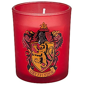 Harry Potter Hogwarts Houses Glass Votive Candles, Set of 4 - Gryffindor, Slytherin, Ravenclaw, Hufflepuff - Unscented, 3 oz - Officially Licensed - Gift for Teens and Adults