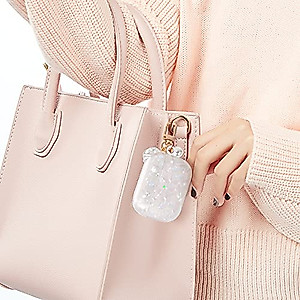 Luxury AirPods 3 Case with Shell Pearl Keychain Bling Marble Design Hard TPU Cover Compatible with AirPods 3rd Generation Case for Girls and Womens