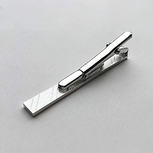 EDSG Personalized Tie Clips Pin for Men Engraved Exquisite Stainless Steel Personalized Gift for Best Man Usher Dad Boyfriend Wedding Husband Birthday Engagement Christmas (Silver)