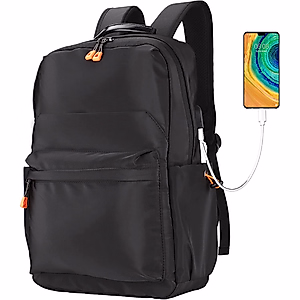 SARHLIO 17.7" Laptop Backpack for Men Women College Upgraded with Metal Zipper Bookbag with USB Charging Port Fits 15.6" Laptop Water Resistant Large Casual Daypack for School Travel Business (BPK20C)