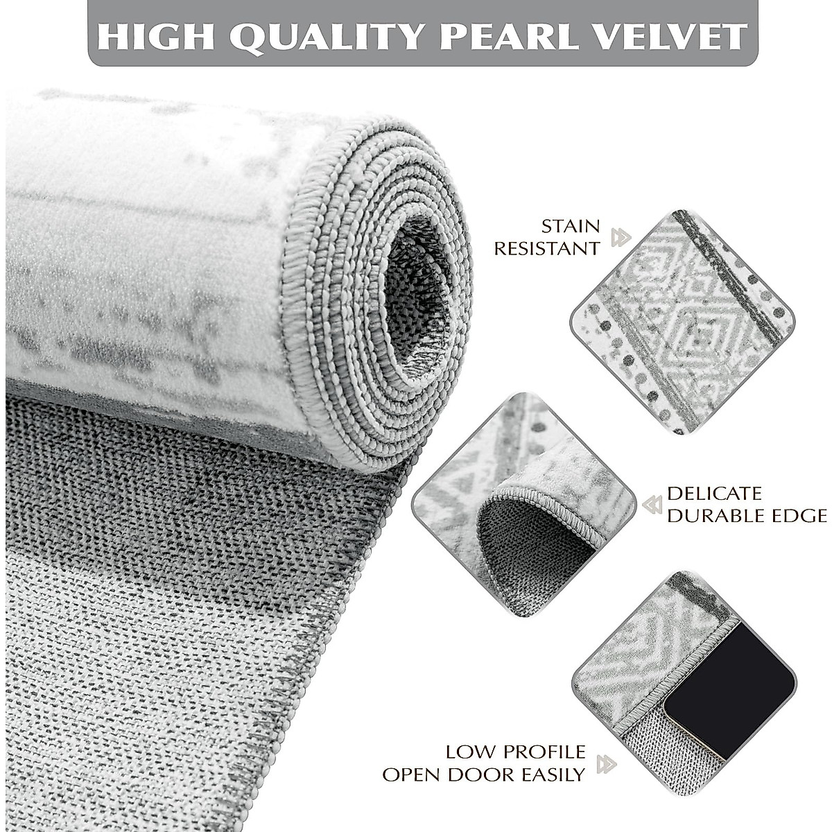 Shilucheng 8x10 Rug for Living Room Modern Machine Washable Large Non-Slip Area Rug Clearance,Bedroom Carpet Rug Low-Pile Kid & Pet Friendly (Grey)