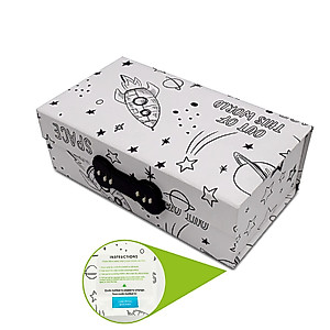 OccasionALL 9.5x5.25x3.5 1 Piece Kids Treasure Box, Space Theme Boys Jewelry Box Treasure Chest, Kids Memory Box Keepsake Boxes with Lids for Toys