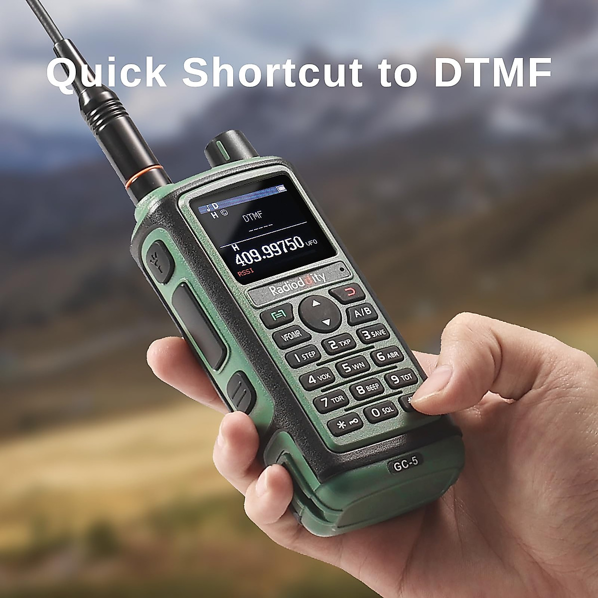 Radioddity GC-5 Dual Band Two Way Radio, Ham Radio Handheld Long Range with 1800mAh Battery, High Gain Antenna, Color LCD, DTMF, Support Chirp