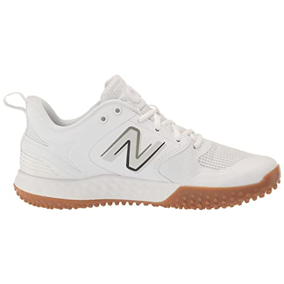 New Balance Men's Fresh Foam 3000 V6 Turf-Trainer Baseball Shoe, White/White/Gum, 9.5