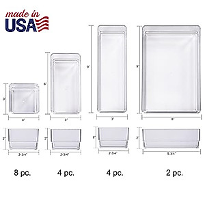 STORi SimpleSort 18-Piece Stackable Clear Drawer Organizer Set | Multi-size Trays | Makeup Vanity Storage Bins and Office Desk Drawer Dividers | Made in USA
