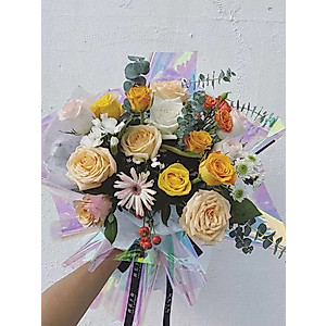 HOEAZGIF Clear Cellophane Wrap Roll 34'' x 131'ft Gift Cellophane Wrap,White Dot Clear Cellophane Wrapping Paper,3 Mil Thick Clear Wrap Cellophane Roll for Basket-Flower-Gift…