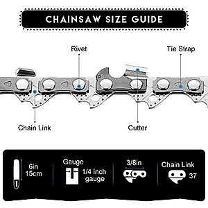 Honoson Mini Chainsaw Replacement Cordless Electric Portable Chainsaw Chain, 24 V Mini Cordless Electric Chainsaw Pruning Shears Chainsaw Chain for Wood Branch Cutting (4 Pieces,6 Inches)